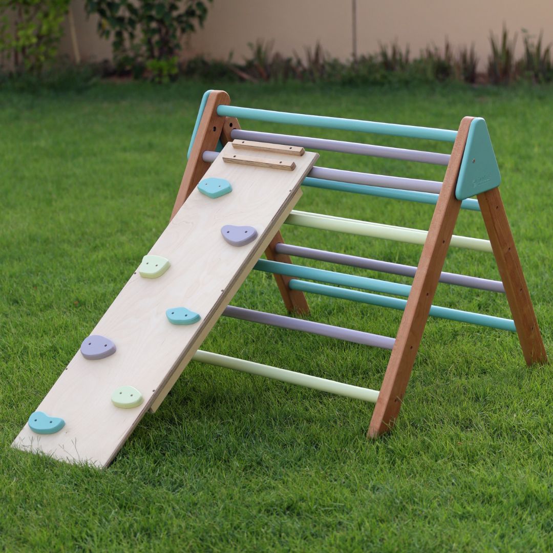 Twinville Pikler Set (Triangle with Dual Sided Ramp) - Natural – Toyz.ae